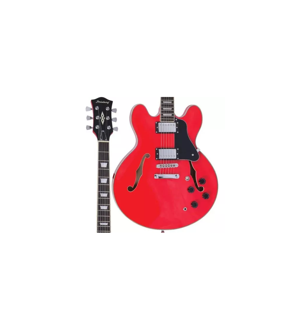 Guitarra elétrica Strinberg SHS300 hollow body de tília red com ...