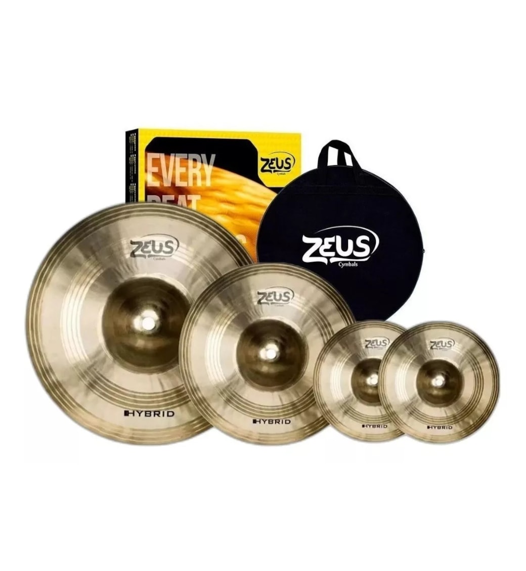 Kit De Pratos Zeus Hybrid Set C 14 16 20 Traditional + Bag - Innova Music